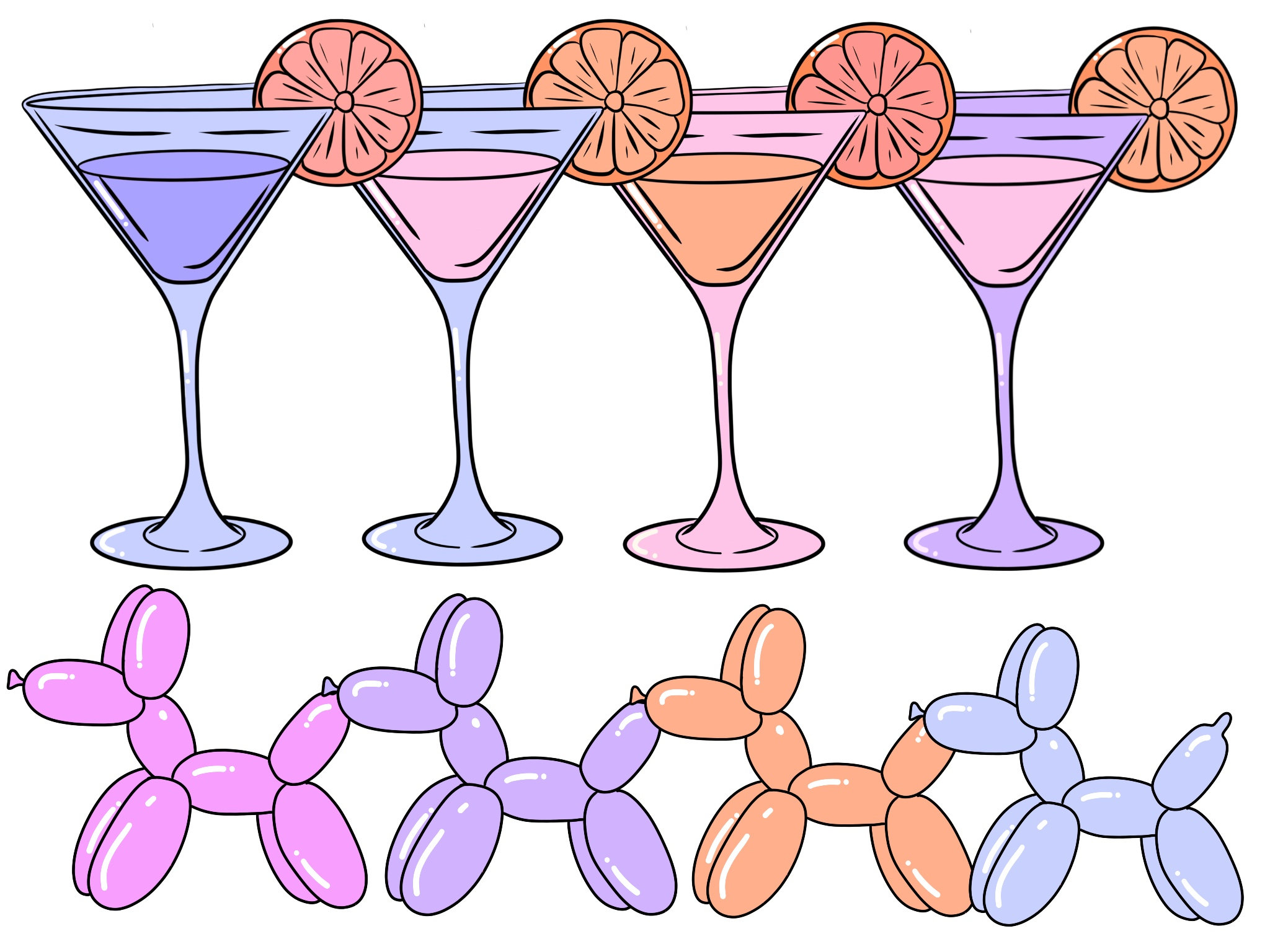 Hippie New Year Clipart, Groovy New Year Clipart Art, New Year's Eve ...