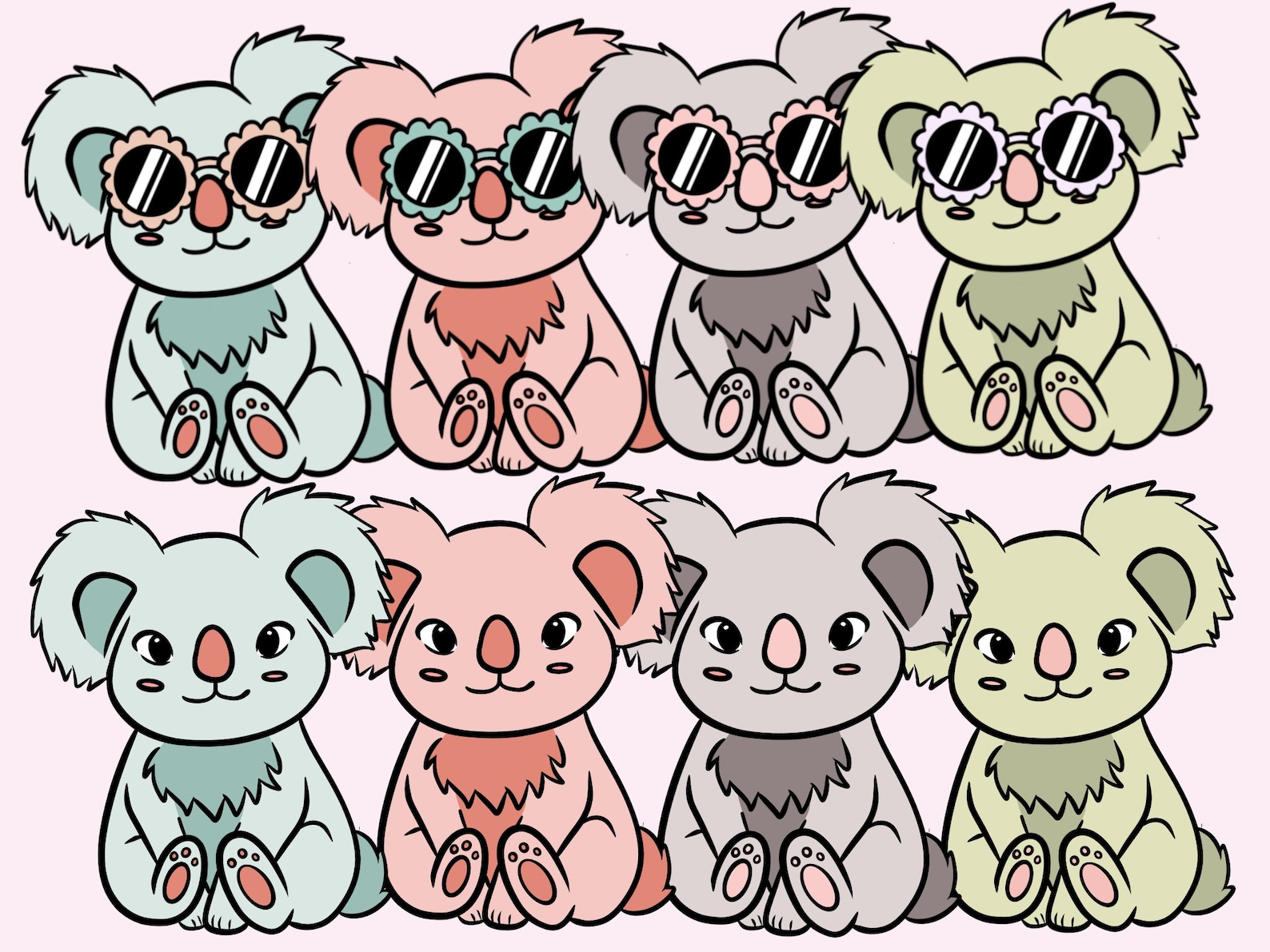 Groovy Animals Clipart Hippie Animals Clip Art Zoo Animals - Etsy