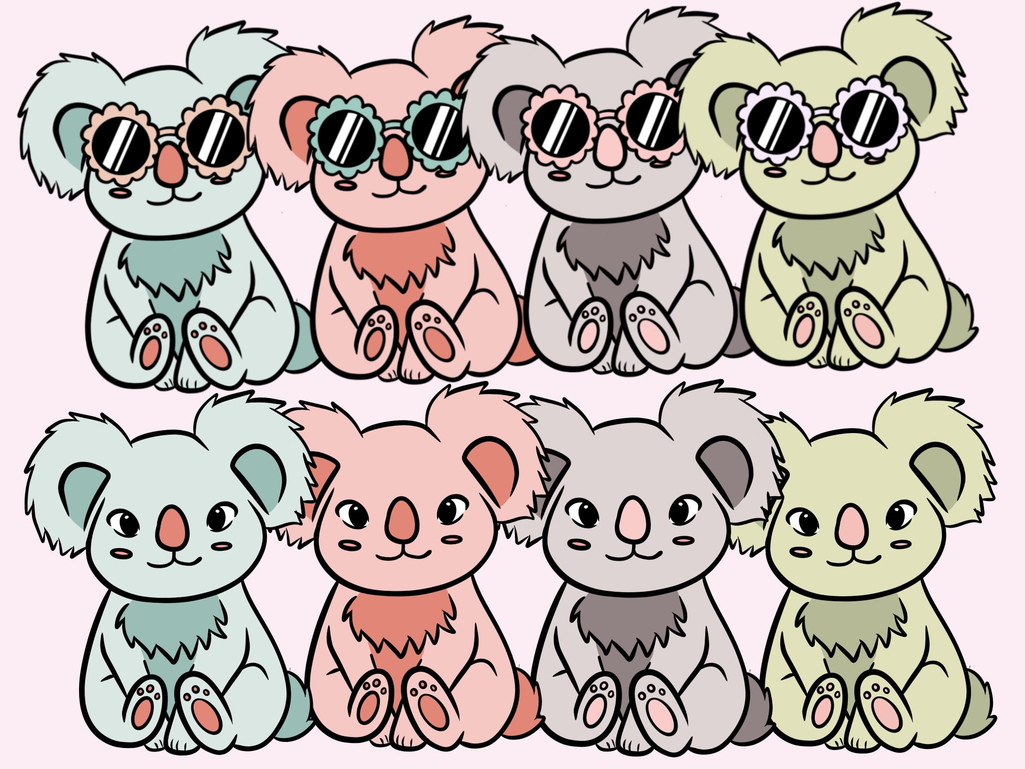 Groovy Animals Clipart Hippie Animals Clip Art Zoo Animals - Etsy