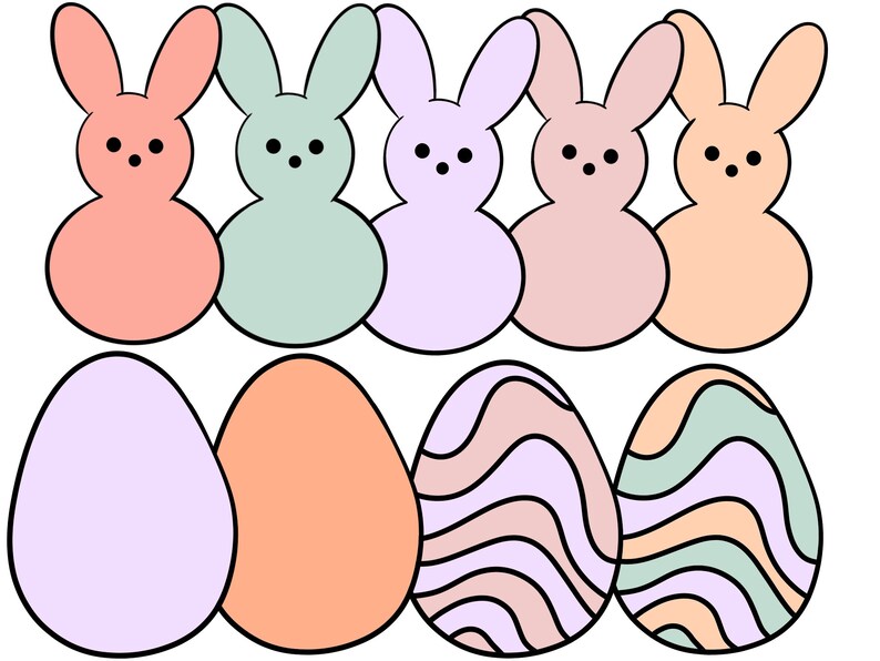 Groovy Easter Clipart Hippie Easter Clip Art Easter Bunny - Etsy