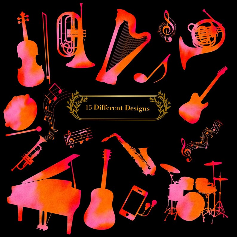 Watercolor Music Clipart, Commercial Use Clip Art, Music Notes Png ...