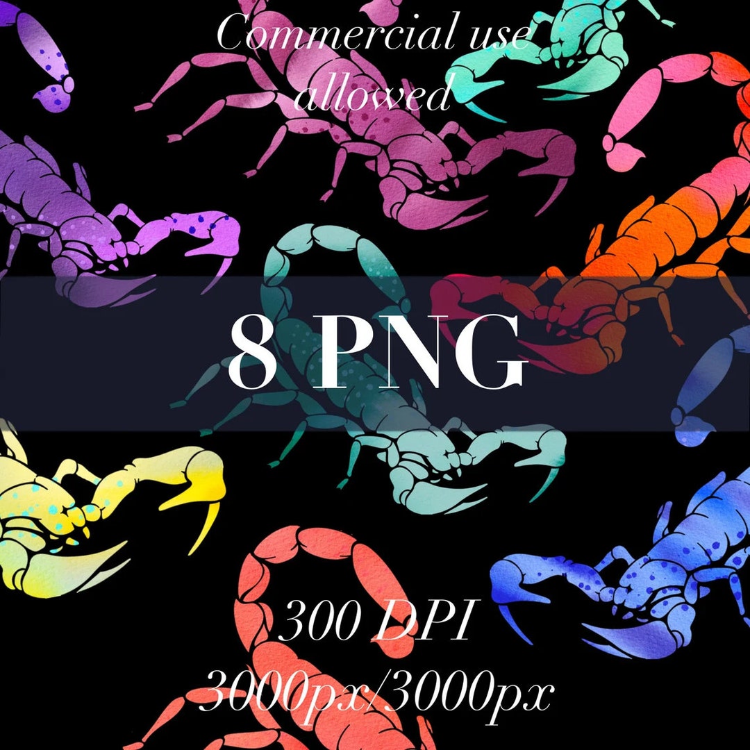 Scorpio Clipart, Commerical Use, Watercolor Scorpio Clip Art Set, PNG ...