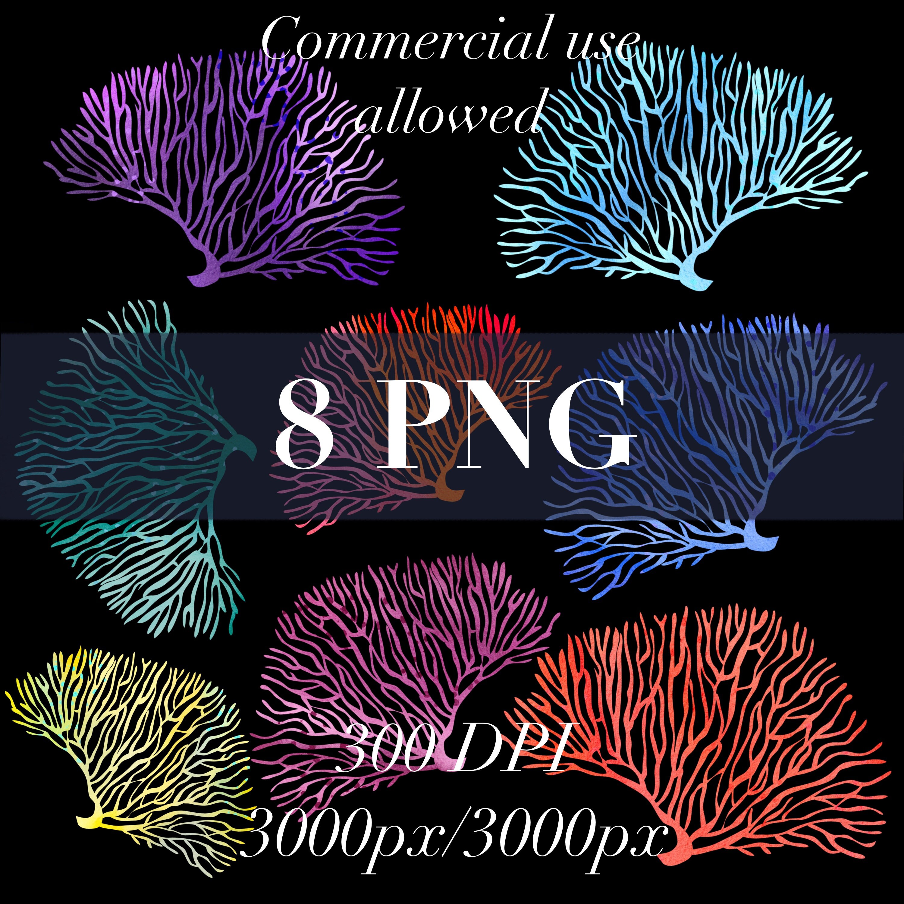 Coral Reef Clipart, Coral Reef Pgn, Coral Svg, Coral Watercolor, Corals ...