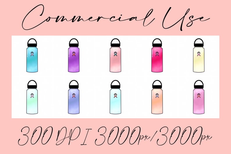 Water Bottle Clipart, Drinking Bottle Clip Art, Commercial Use, Kawaii ...
