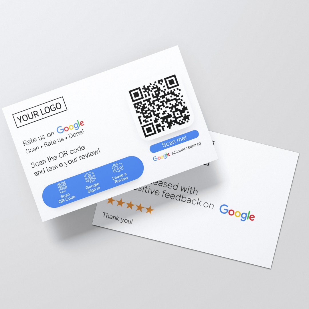 Printed Business Cards QR Code Google Review, Feedback Cards Get ...