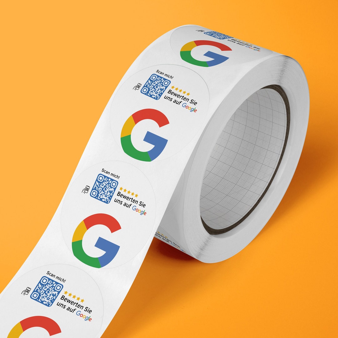 Personalized Stickers Google Review Sticker Labels Roll Modern With QR ...