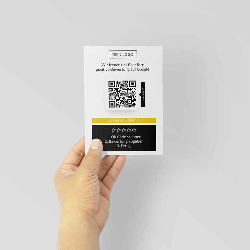 Rate Us on Google Maps Portrait With QR Code and Logo - Etsy