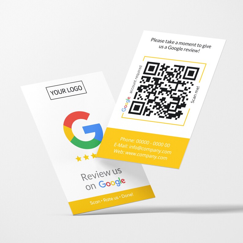 Printed Business Cards QR Code Google Review, Feedback Cards Get ...