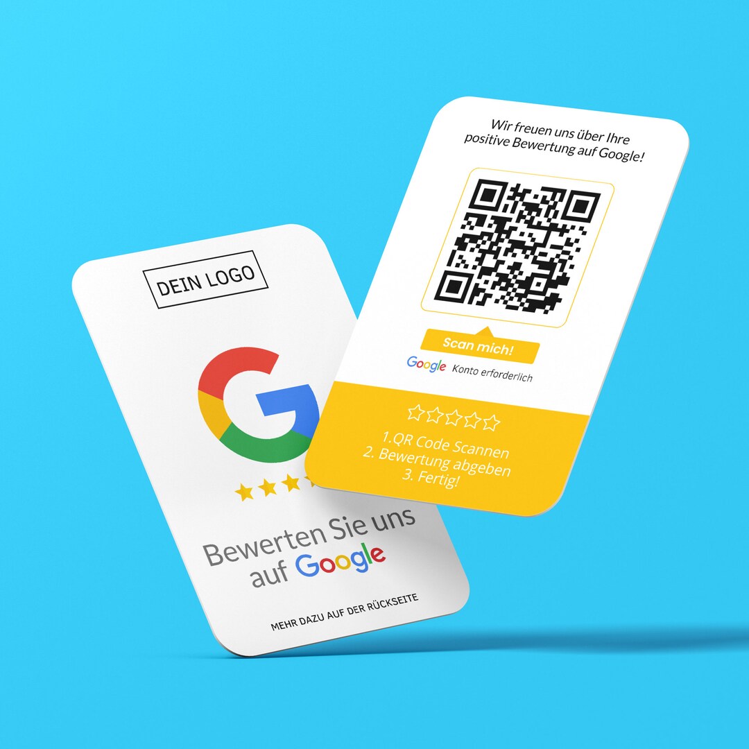 Rating Cards With Logo for Google Rating With QR Code - Etsy