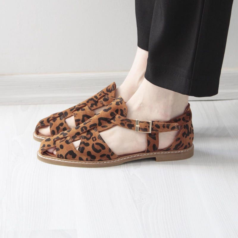 Animal Print Sandals - Etsy