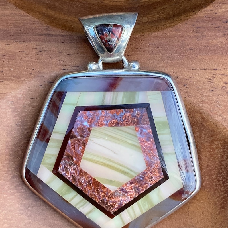 Intarsia Pendant - Etsy