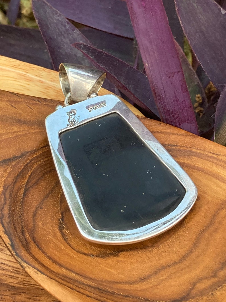 Sterling Silver Intarsia Pendant - Etsy