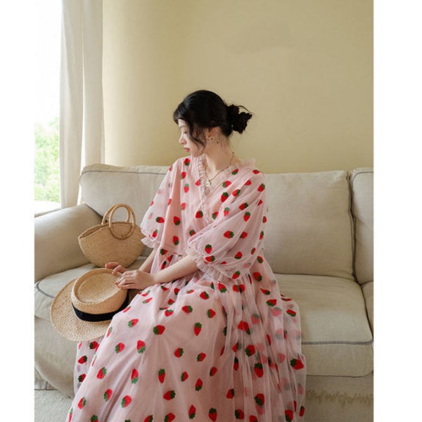 Strawberry Dress - Etsy