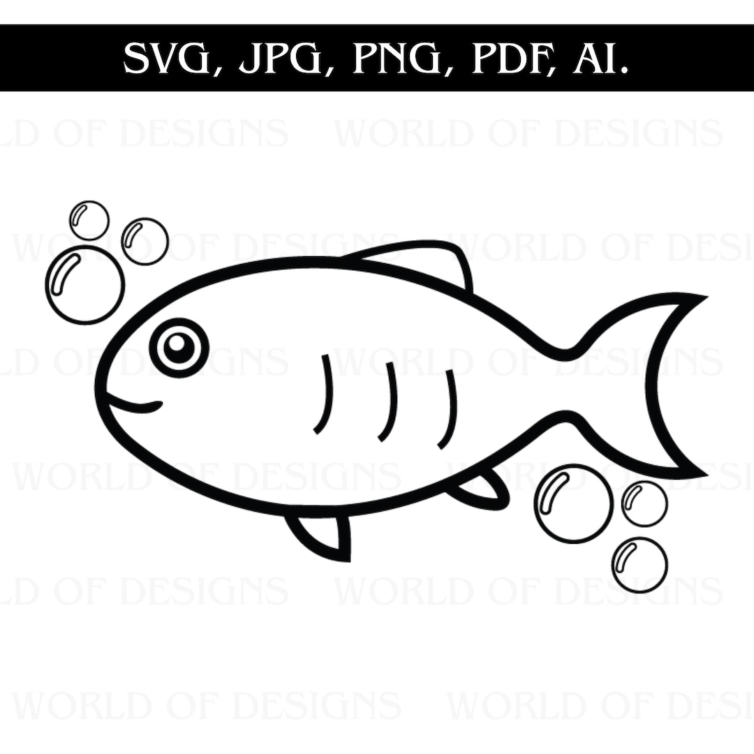 Simple Fish Clipart (svg, Png, Pdf, Ai, Jpg) (digital Download - Etsy