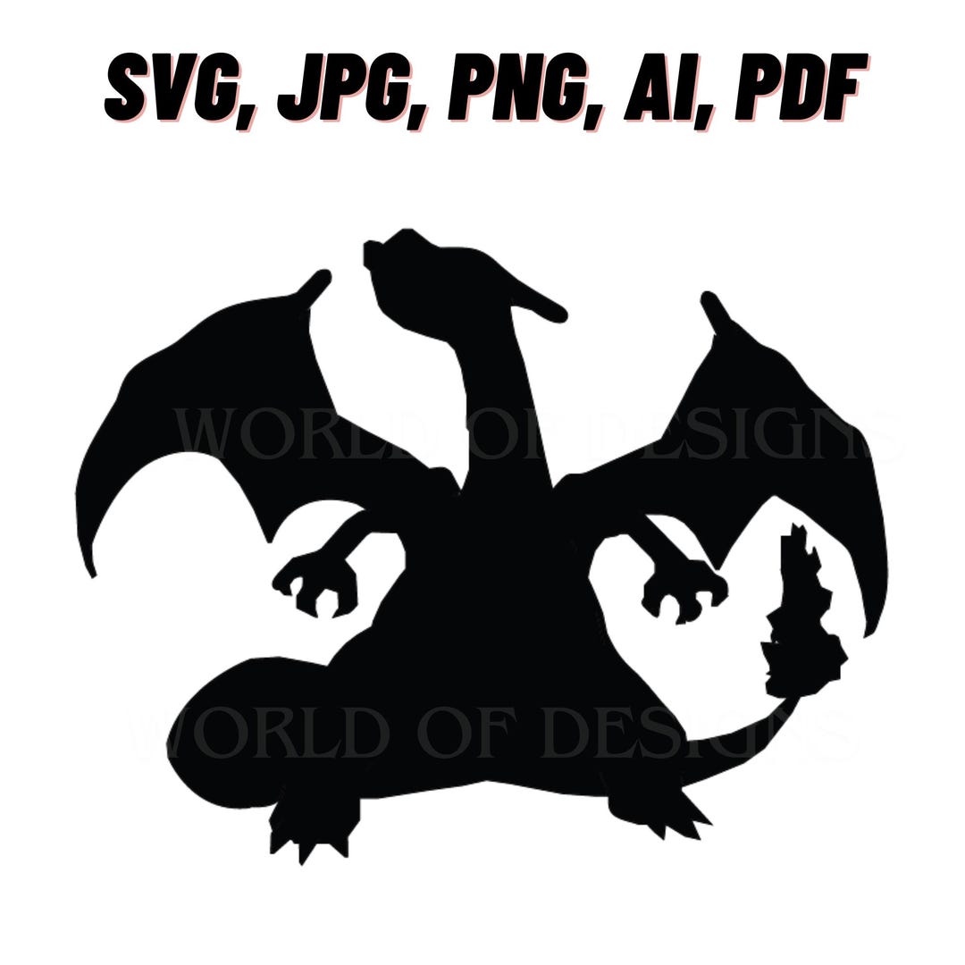 Charizard SVG, Pokemon Digital File, Pokeball, Simple Charizard ...