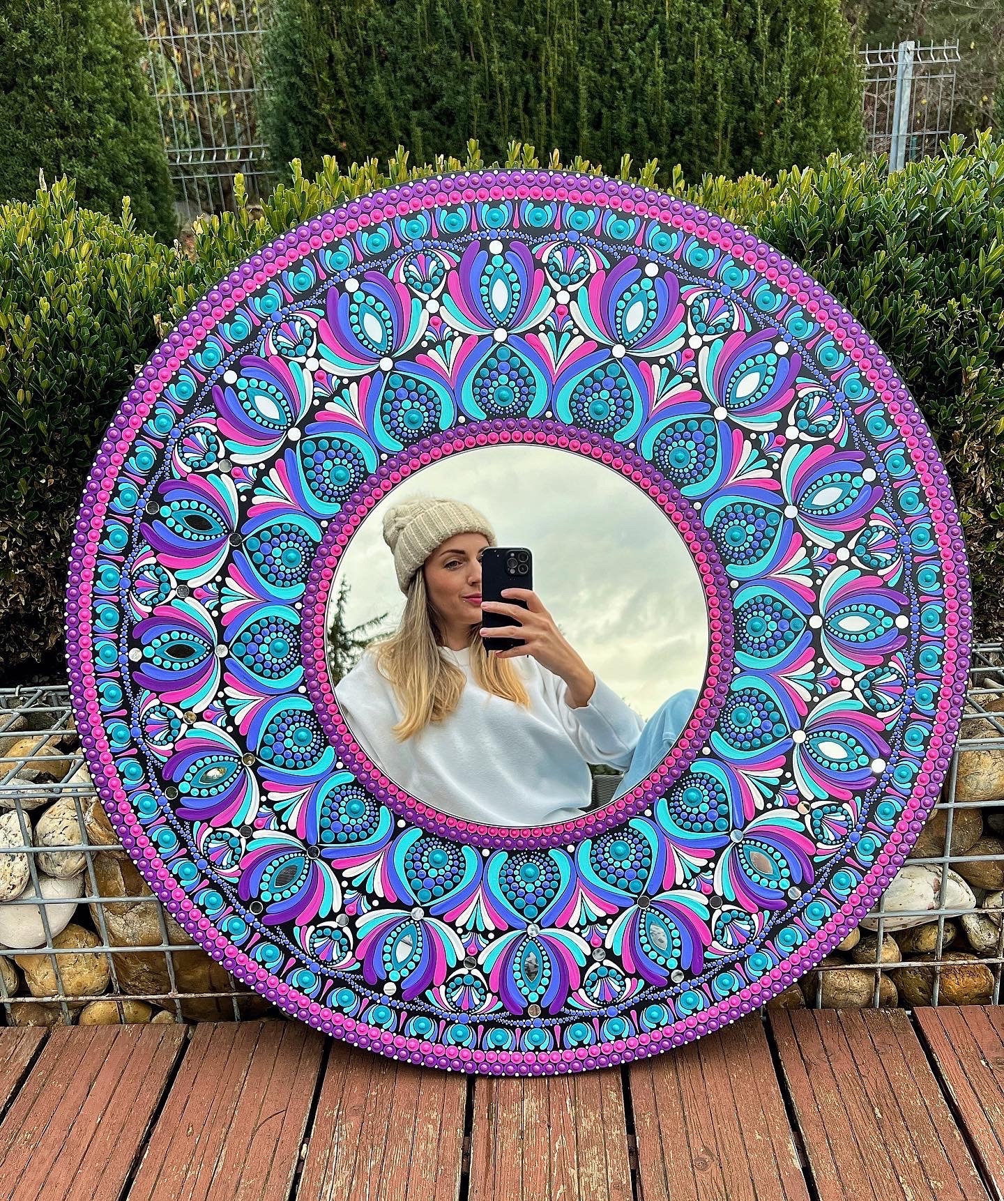 Mandala Mirror, Hand-painted Mirror, Dot Mandala Mirror - Etsy