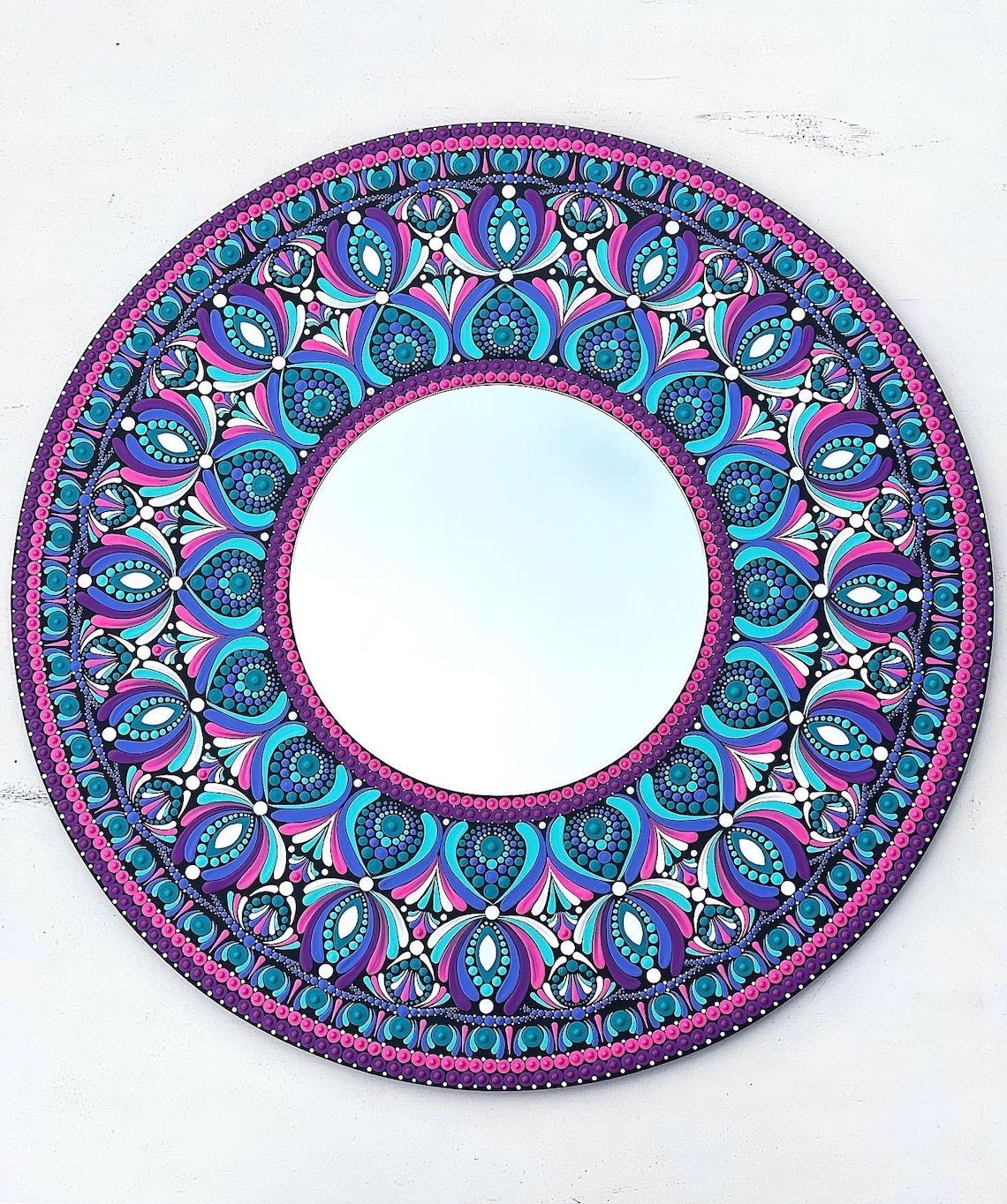 Mandala Mirror, Hand-painted Mirror, Dot Mandala Mirror - Etsy
