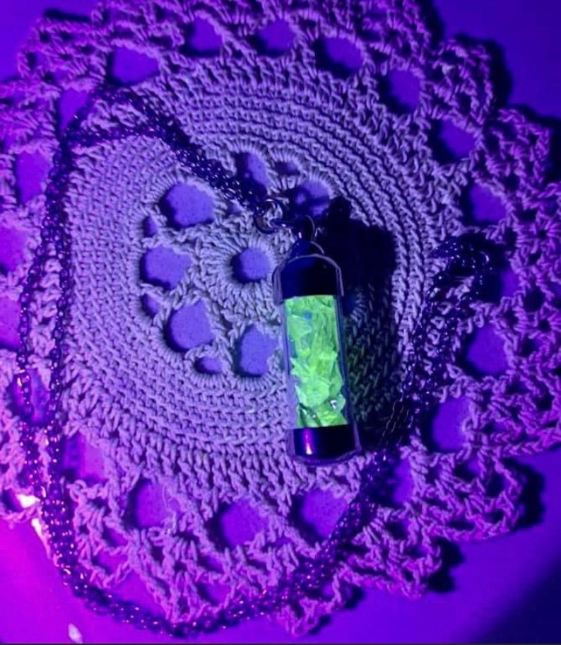 Uranium Glass Vial Pendant - Etsy