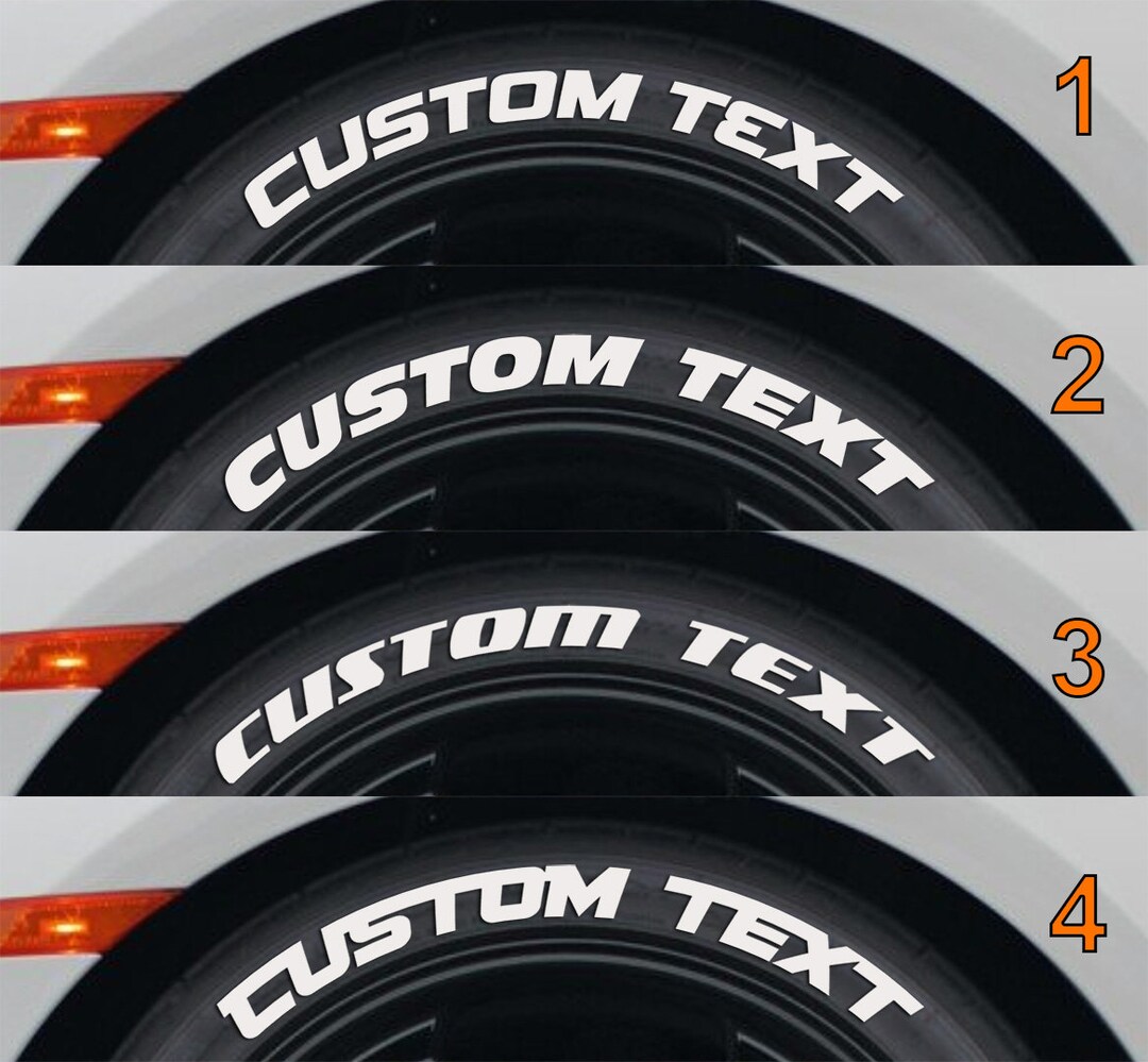 Tire Lettering Custom Text Tire Decals - Etsy