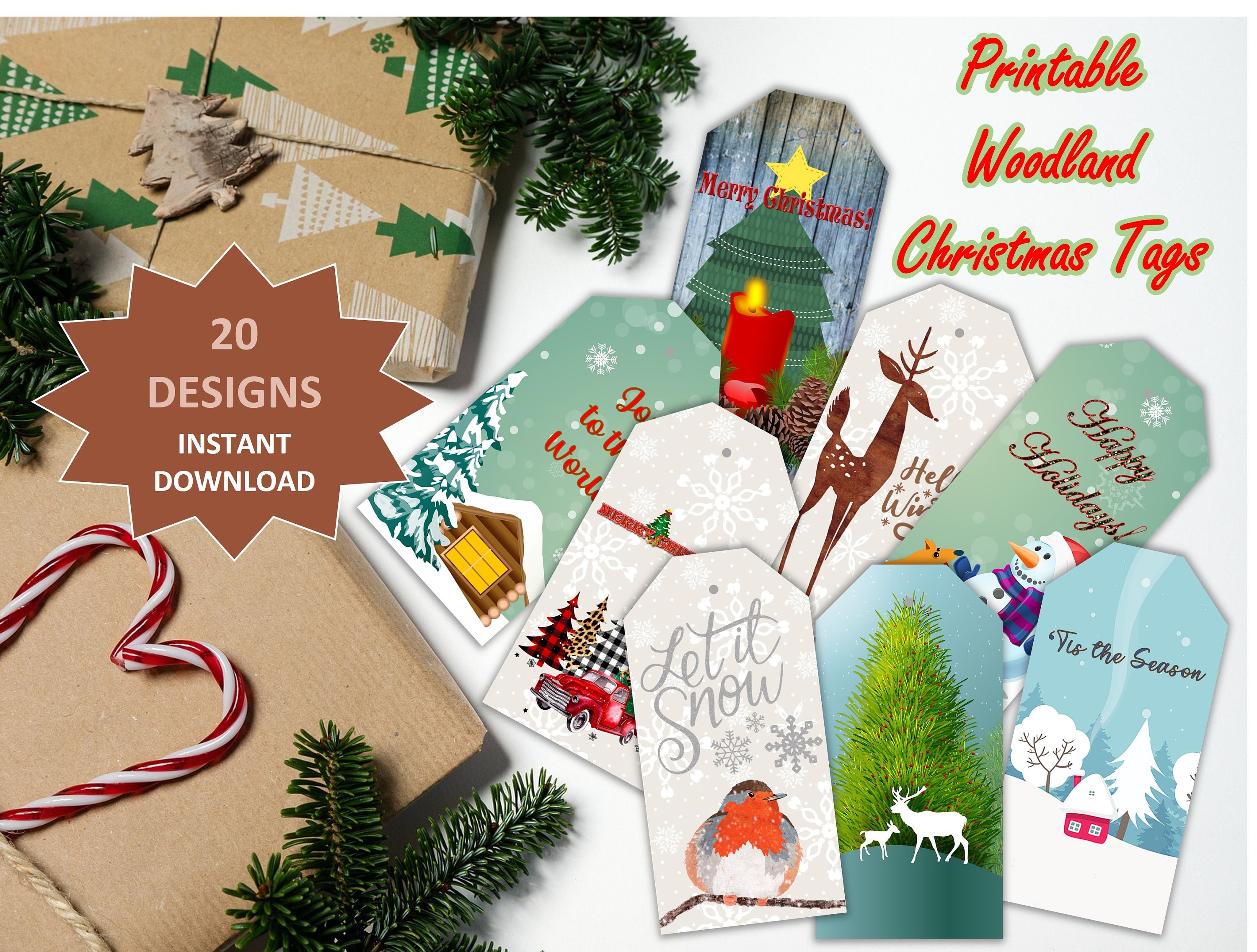 Printable Christmas Gift Tags Digital Christmas Tags - Etsy