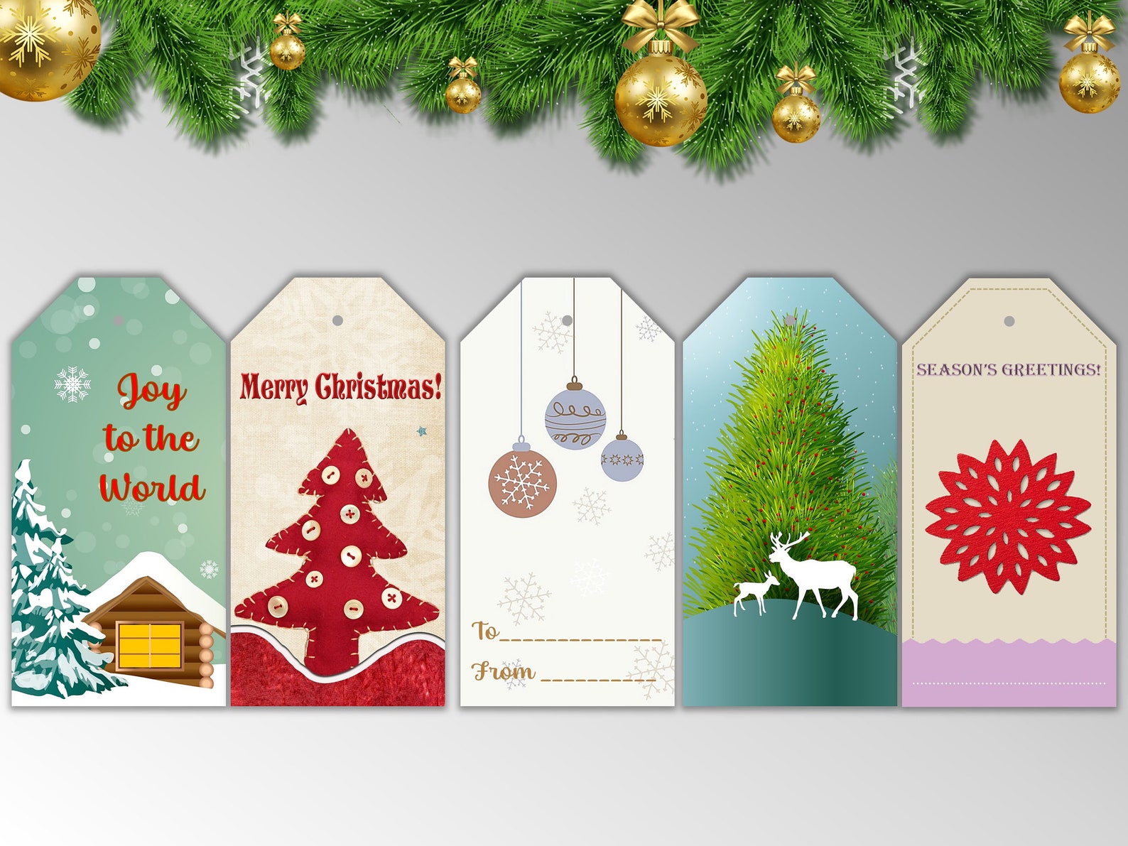 Printable Christmas Gift Tags Digital Christmas Tags - Etsy