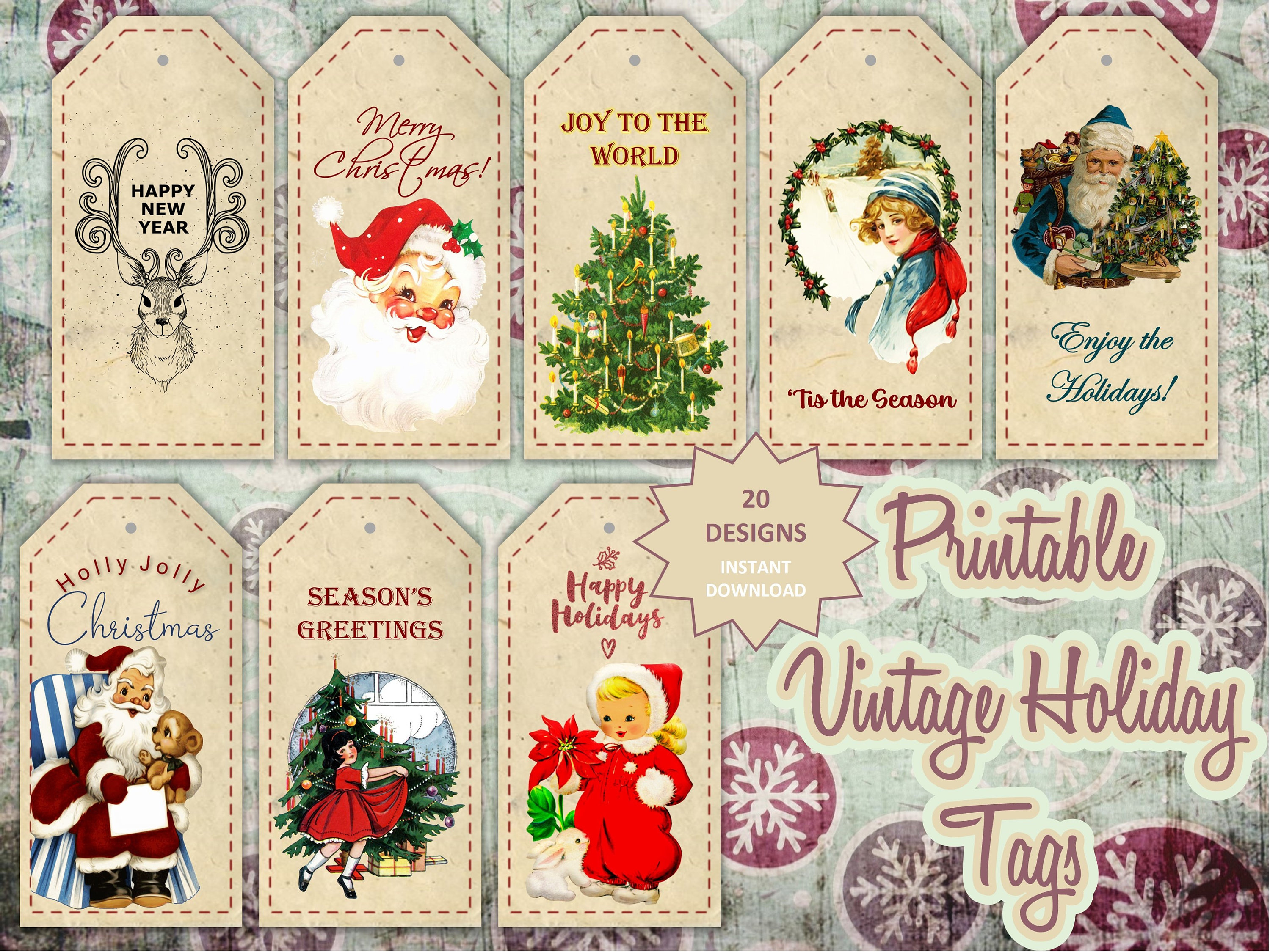 Printable Christmas Gift Tags Digital Christmas Tags - Etsy