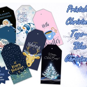Printable Christmas Gift Tags, Digital Christmas Tags, Downloadable ...