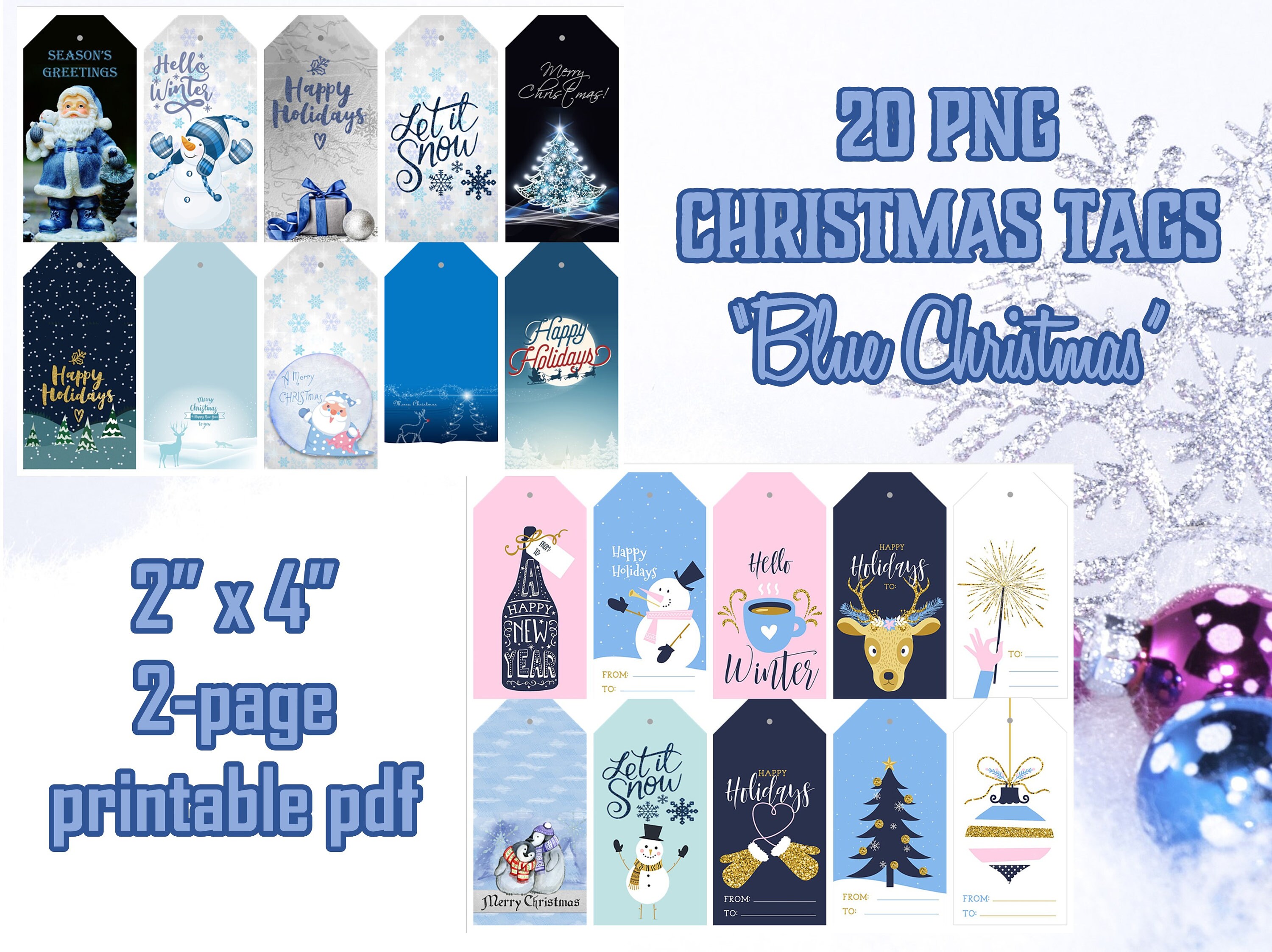 Printable Christmas Gift Tags Digital Christmas Tags - Etsy