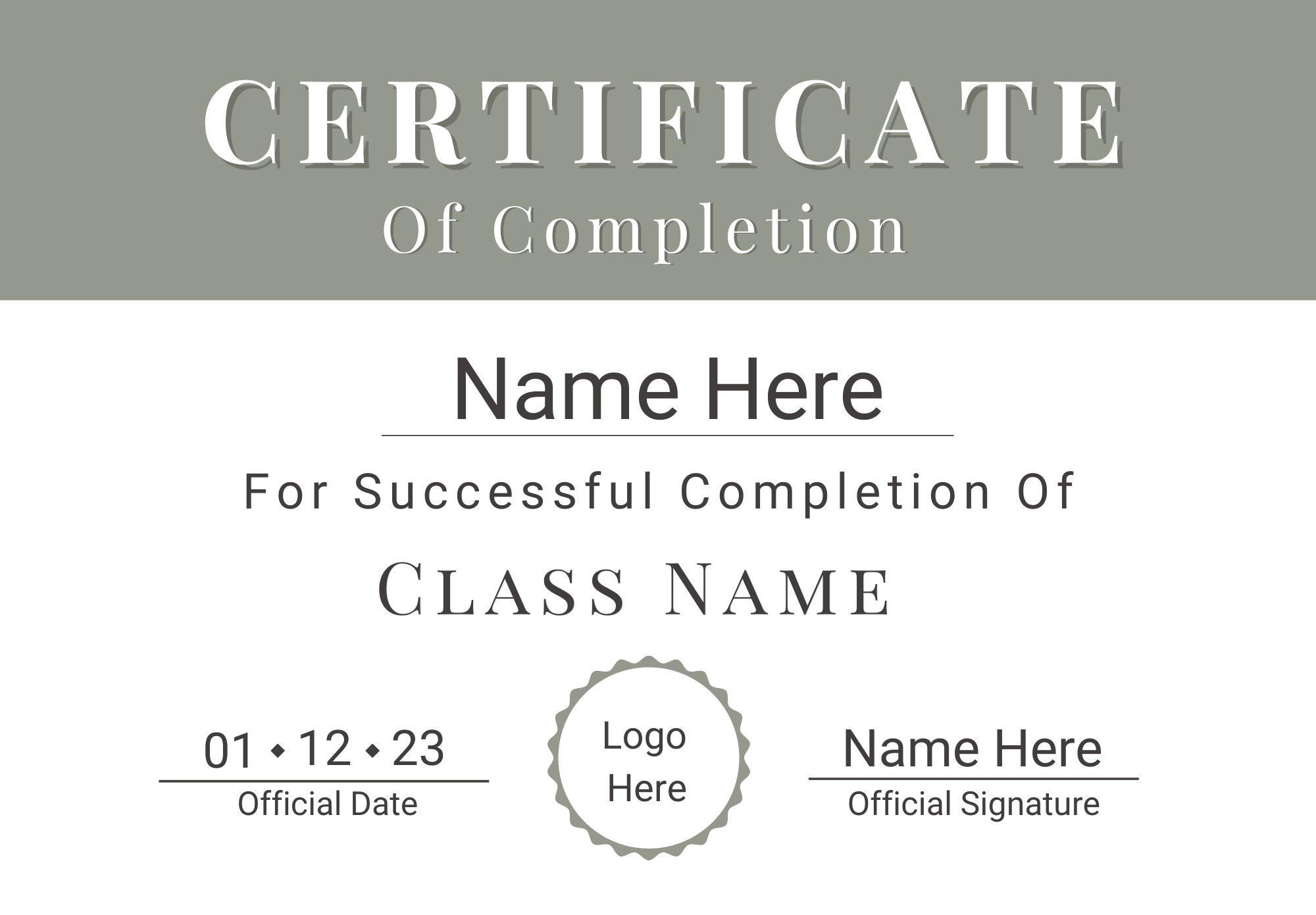 DIY Certificate of Completion Template, Color Block Certificate ...