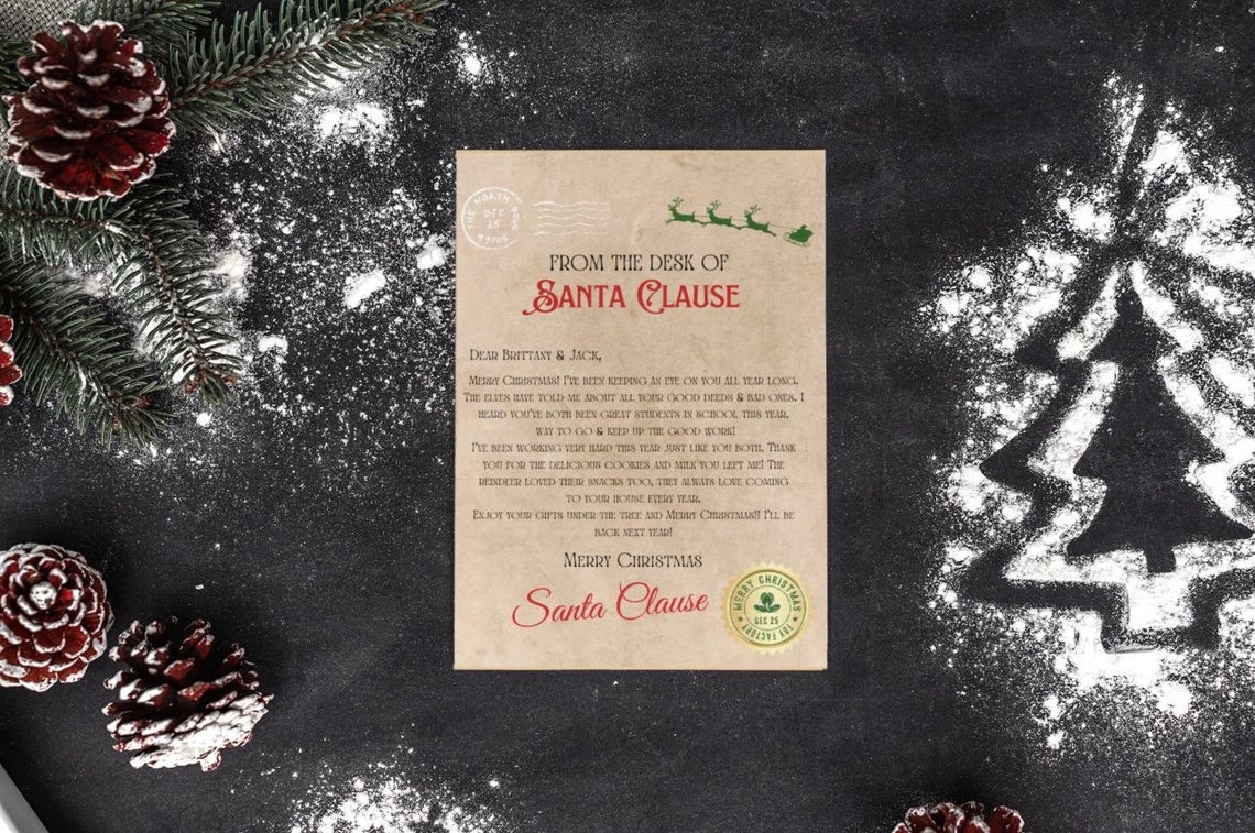 DIGITAL Customizable Letter From Santa Template - Edit Yourself - Etsy