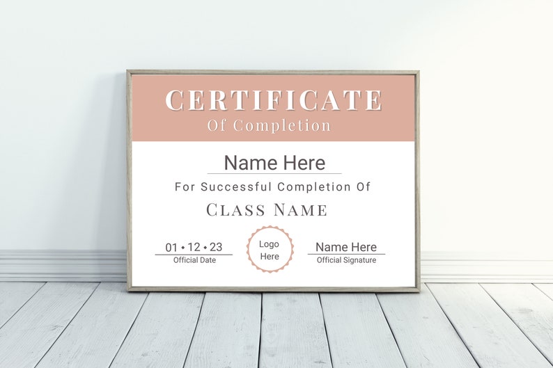 DIY Certificate of Completion Template, Color Block Certificate ...