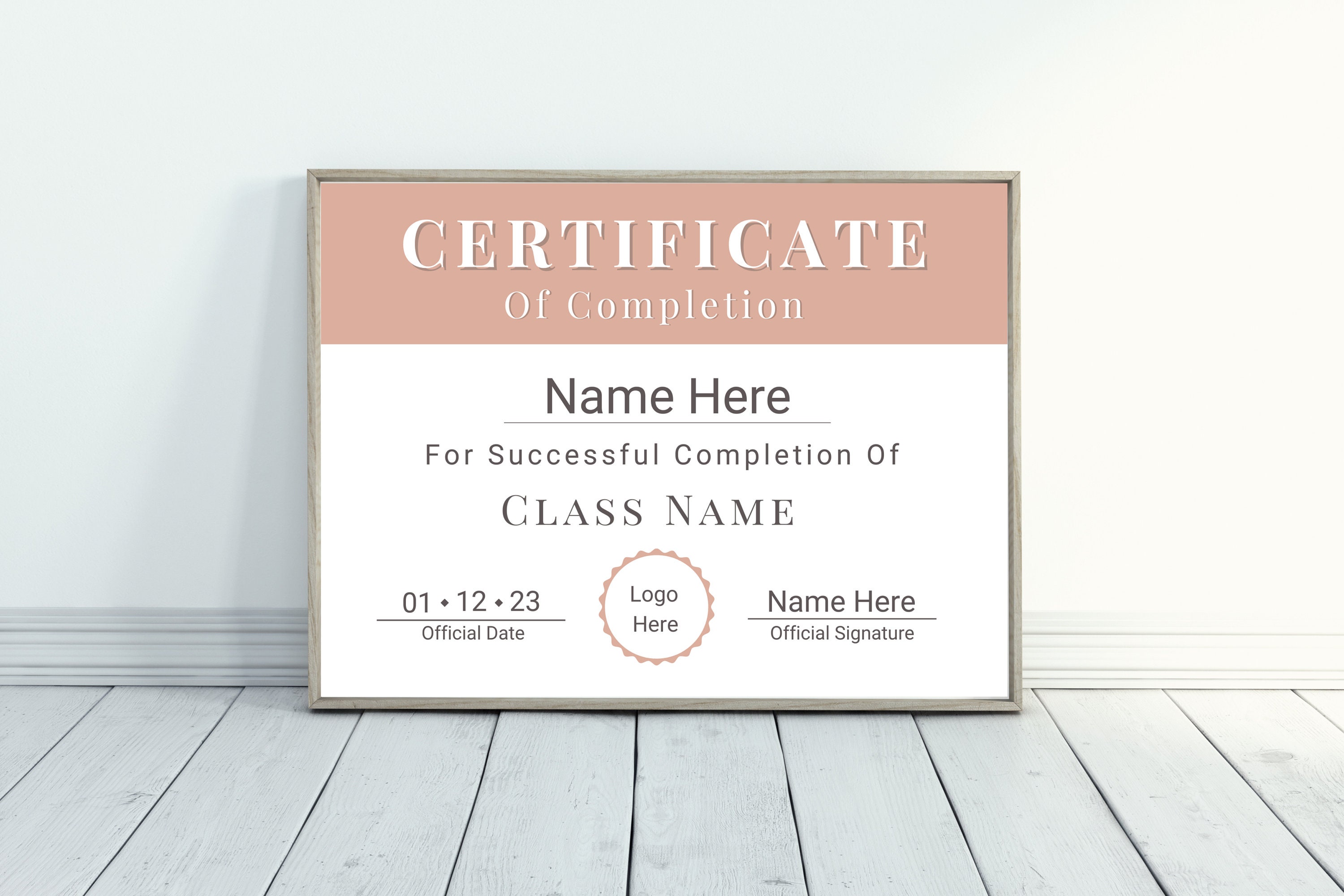 DIY Certificate of Completion Template, Color Block Certificate ...