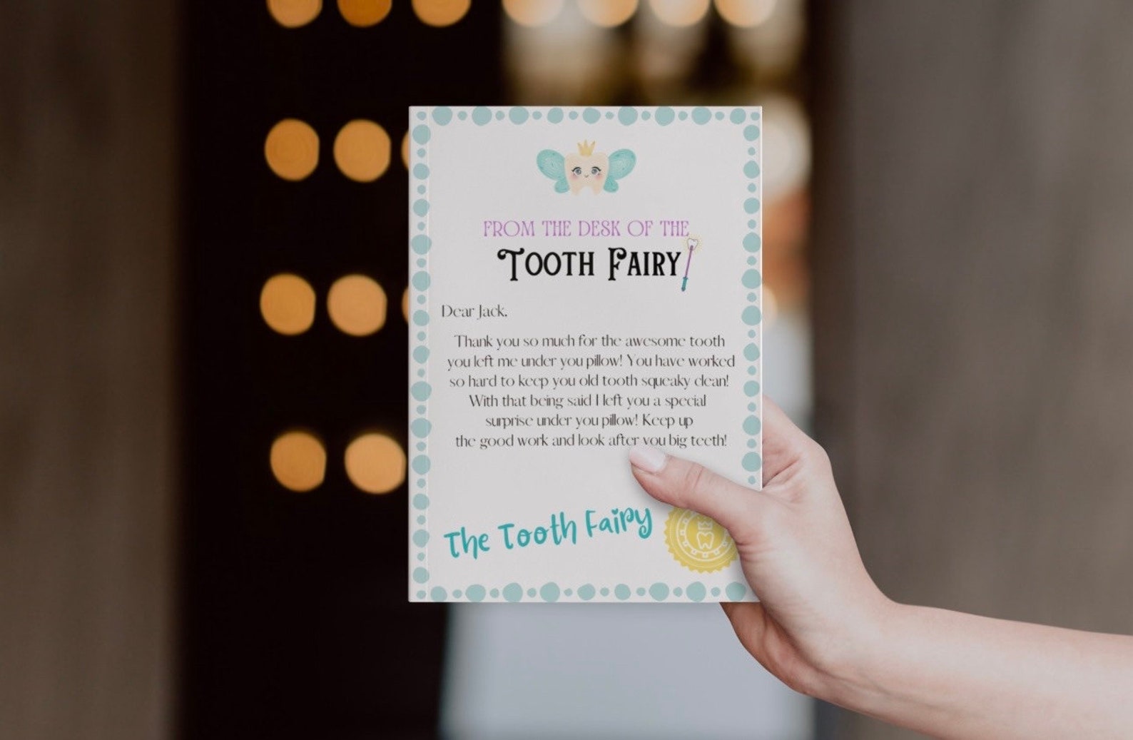 DIGITAL Customizable Tooth Fairy Letter - Instant Download - Etsy