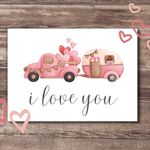 Valentines Day Truck Card Instant Download Pdf File 7 X 5 - Etsy