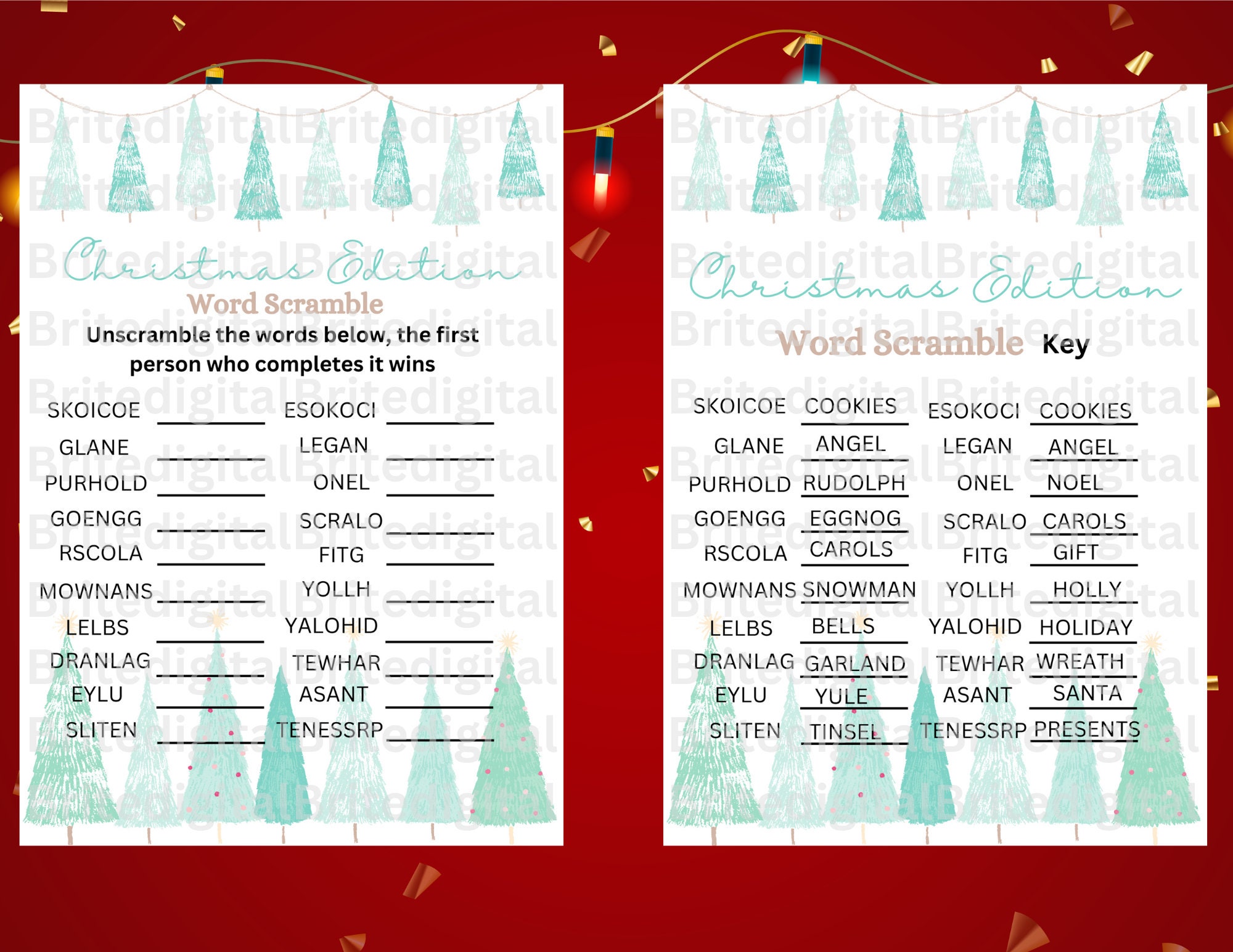 Christmas Games Bundle 4 Games - Instant Download - Etsy