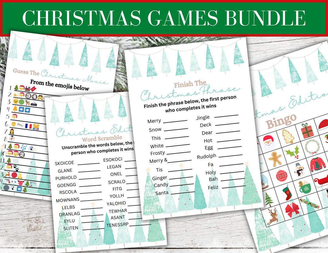 Christmas Games Bundle 4 Games - Instant Download - Etsy