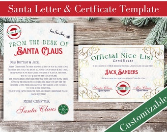 DIGITAL Customizable Letter From Santa Template - Edit Yourself - Etsy
