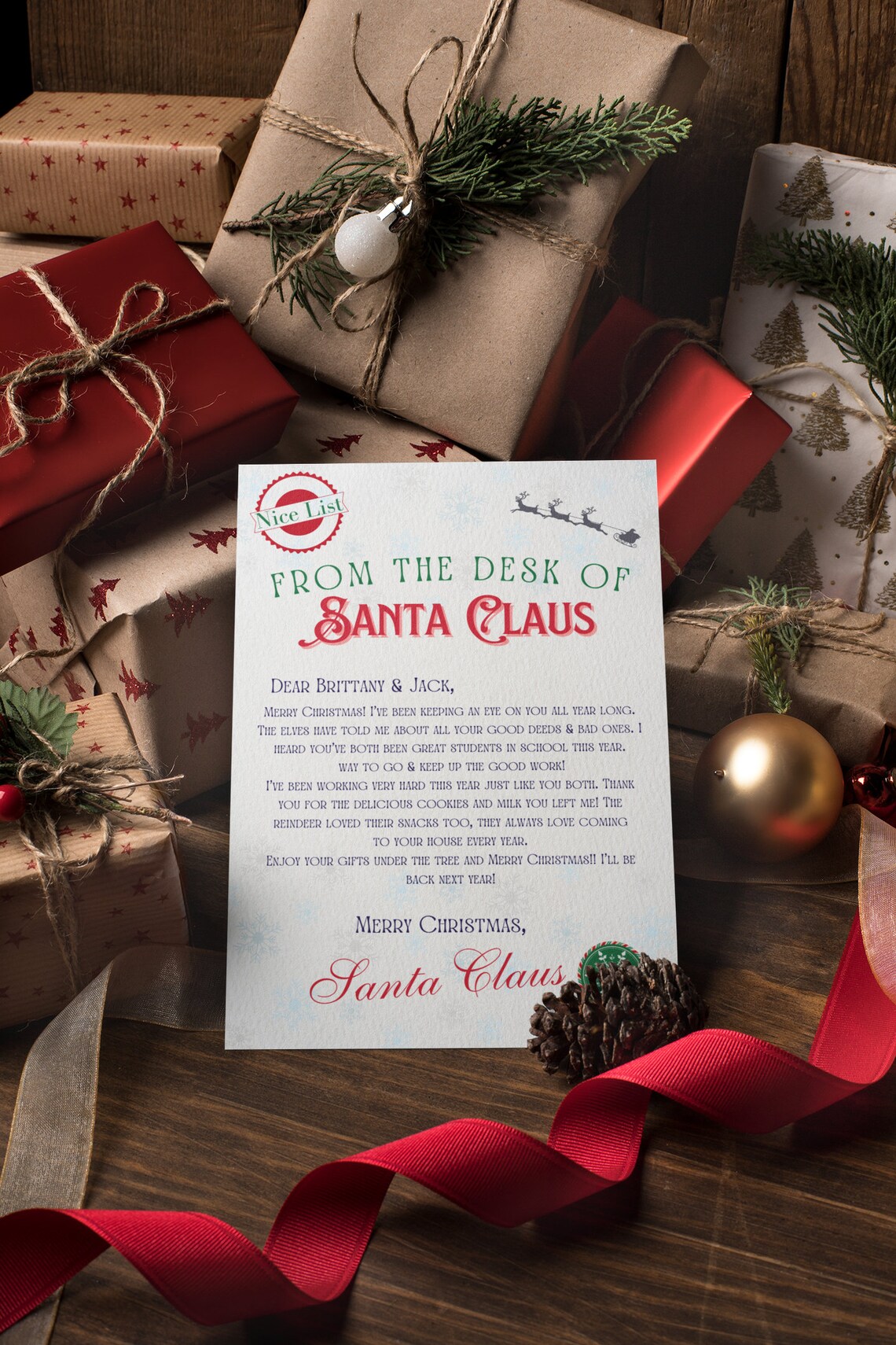 DIGITAL Customizable Letter From Santa Template - Edit Yourself - Etsy
