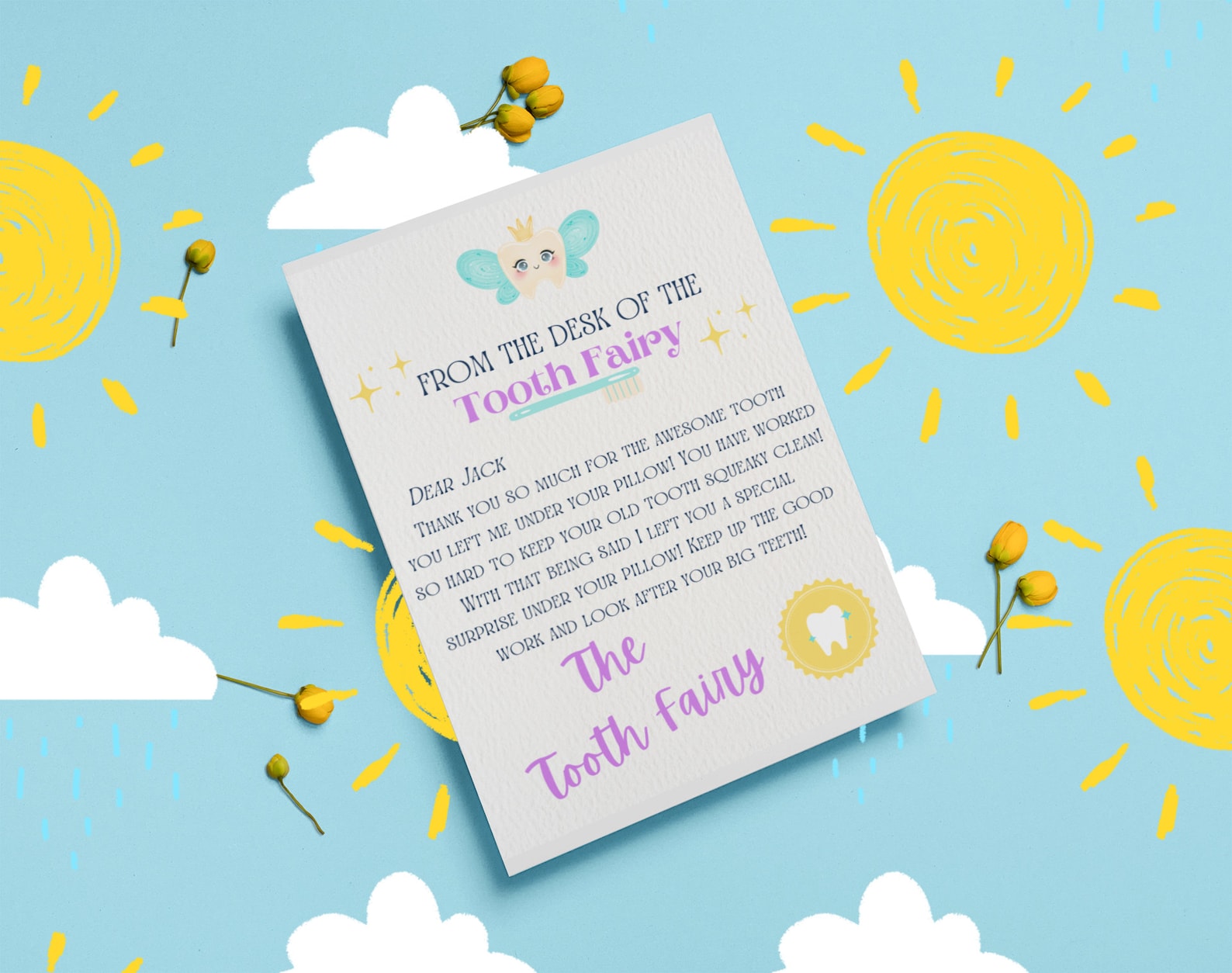 DIGITAL Customizable Tooth Fairy Letter Instant Download - Etsy