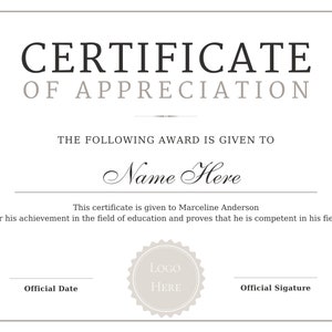 DIY Certificate of Completion Template, Gold Certificate Template ...