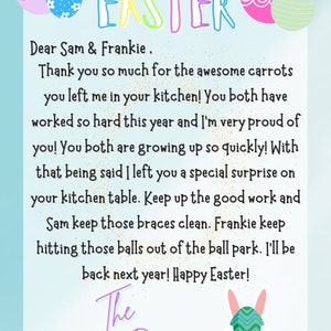 Easter Bunny Letter DIY Customizable Letter Instant Download Canva ...