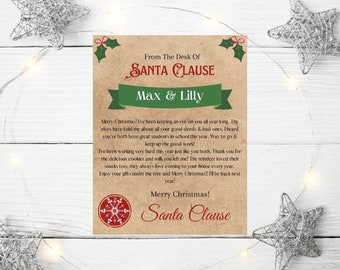 DIGITAL Customizable Letter From Santa Template - Edit Yourself - Etsy