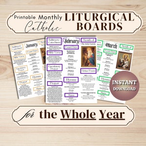 Printable Catholic Liturgical Board Bundle for the Year | Prayer Corner ...