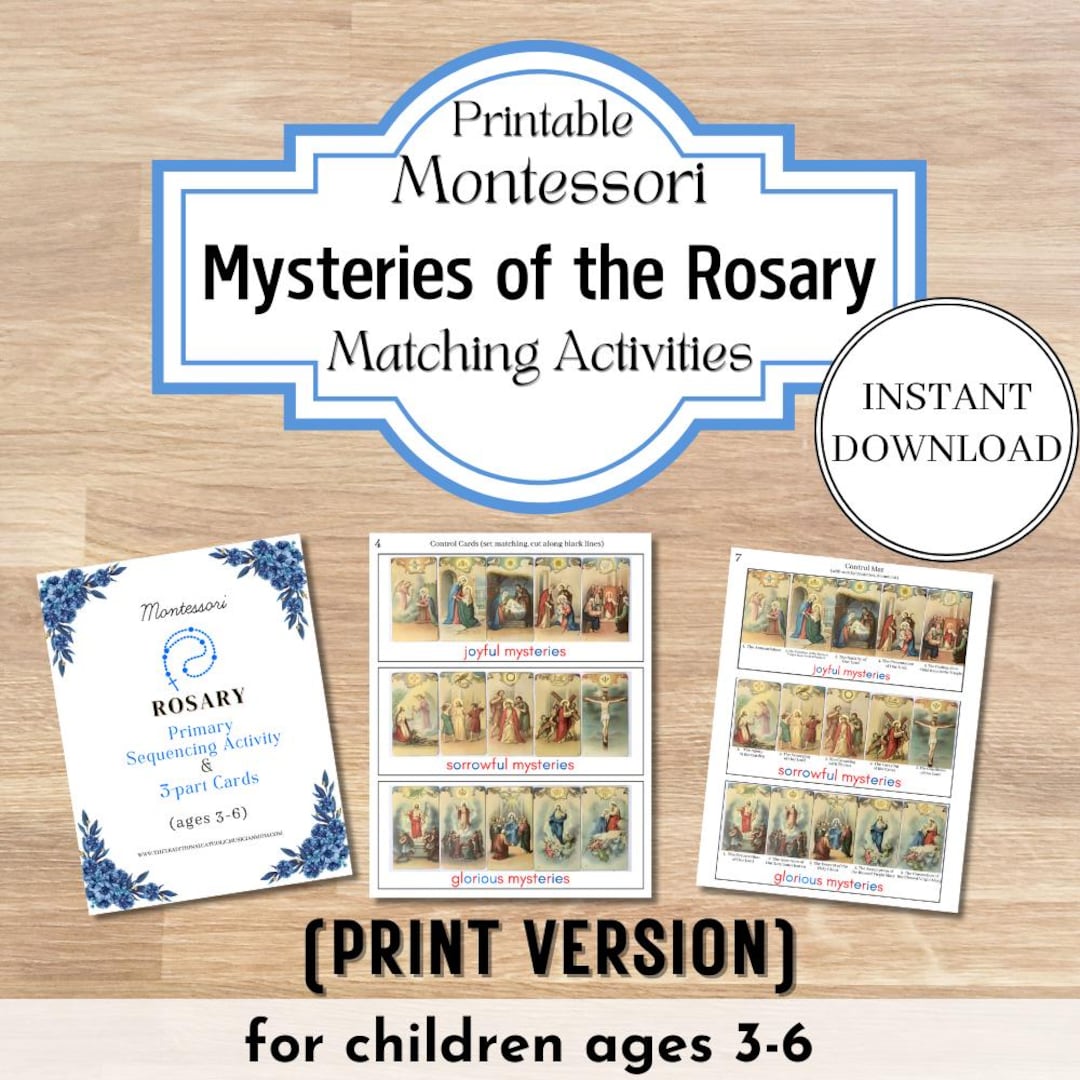 PRINT Printable Catholic Montessori Rosary Matching Activity ...