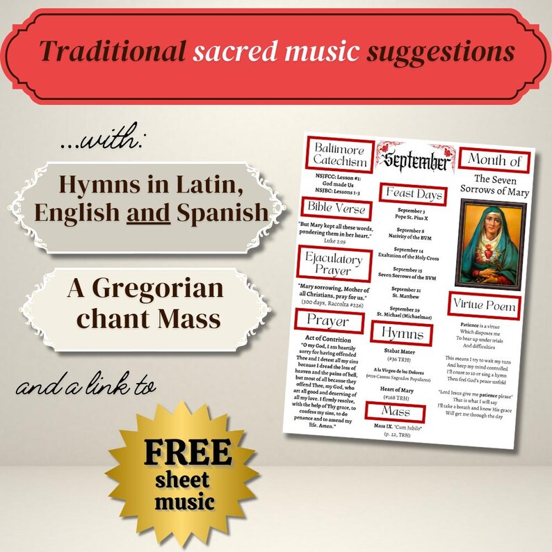 Printable Catholic Liturgical Board for September | Prayer Corner ...