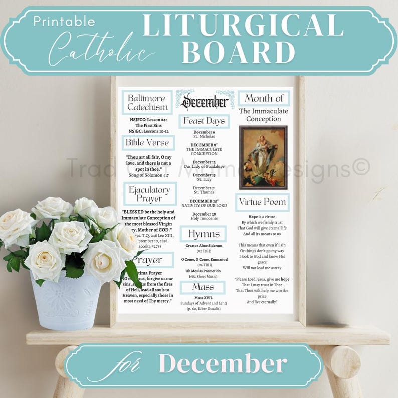 DECEMBER Printable Catholic Liturgical Board | Prayer Corner ...