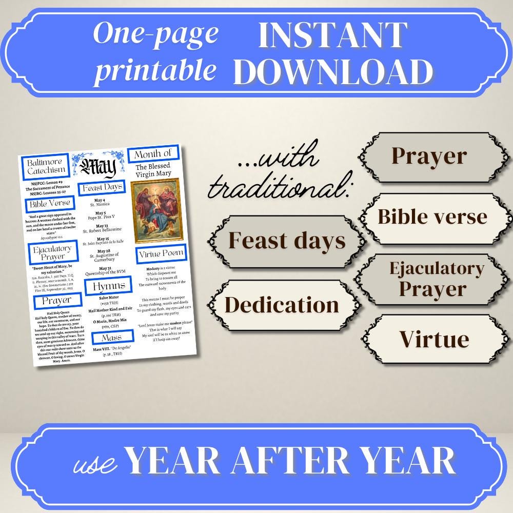 MAY Printable Catholic Liturgical Board | Prayer Corner | Homeschool ...