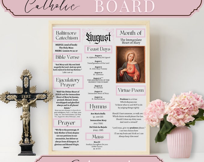 Printable Catholic Liturgical Board for August | Prayer Corner ...