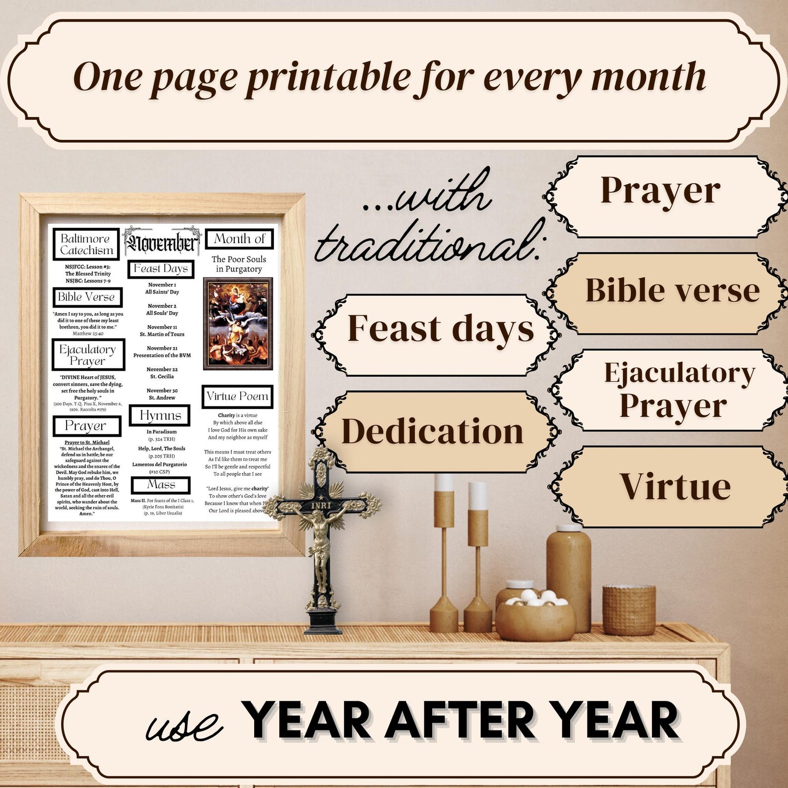Printable Catholic Liturgical Board Bundle for the Year | Prayer Corner ...