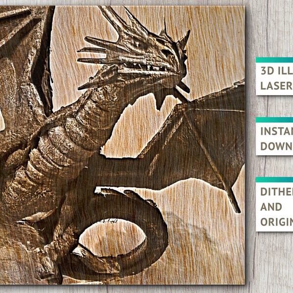 Lightburn Dragon - Etsy
